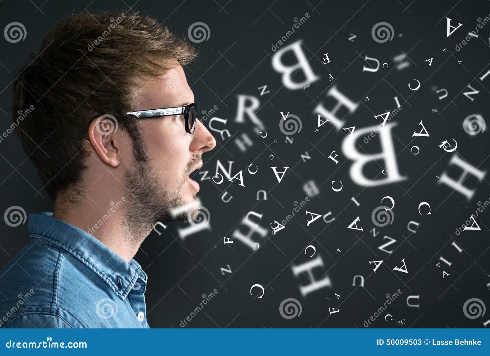Guy speaks stock image. Image of speaks, stutter, speak - 50009503