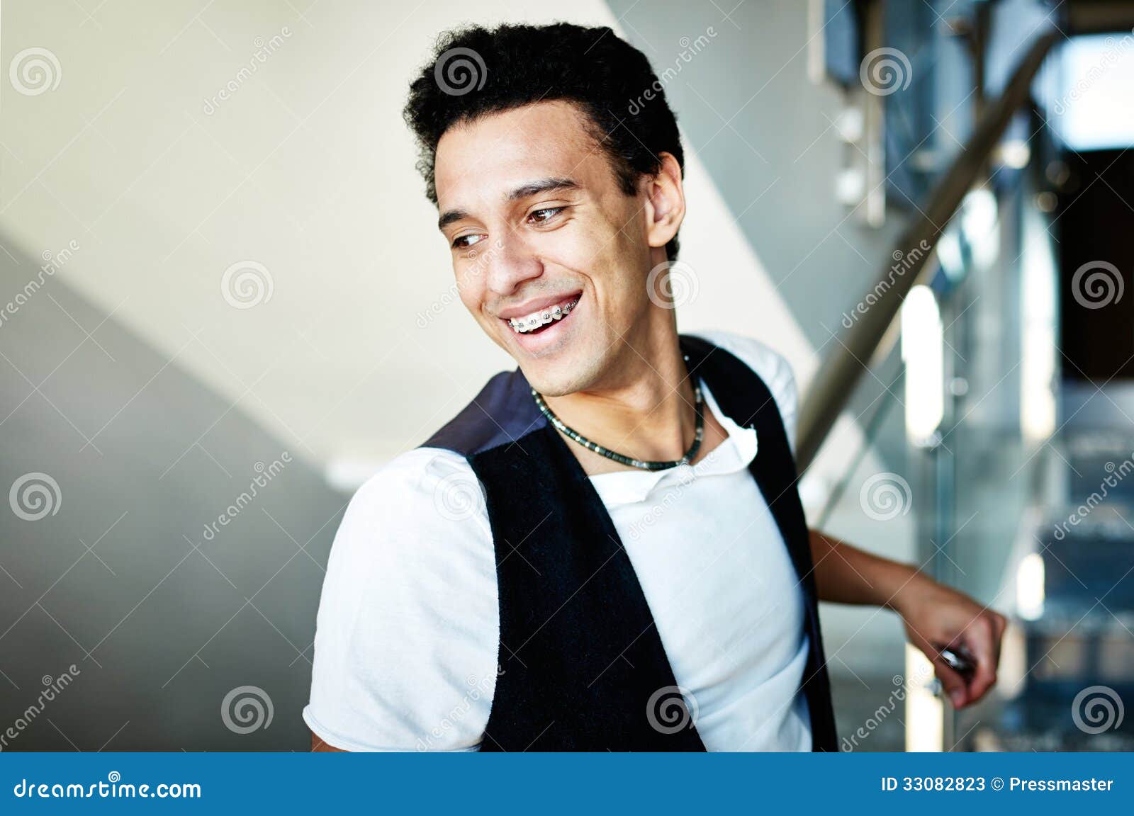 Guy on stairs stock image. Image of ecstatic, male, fashion - 33082823