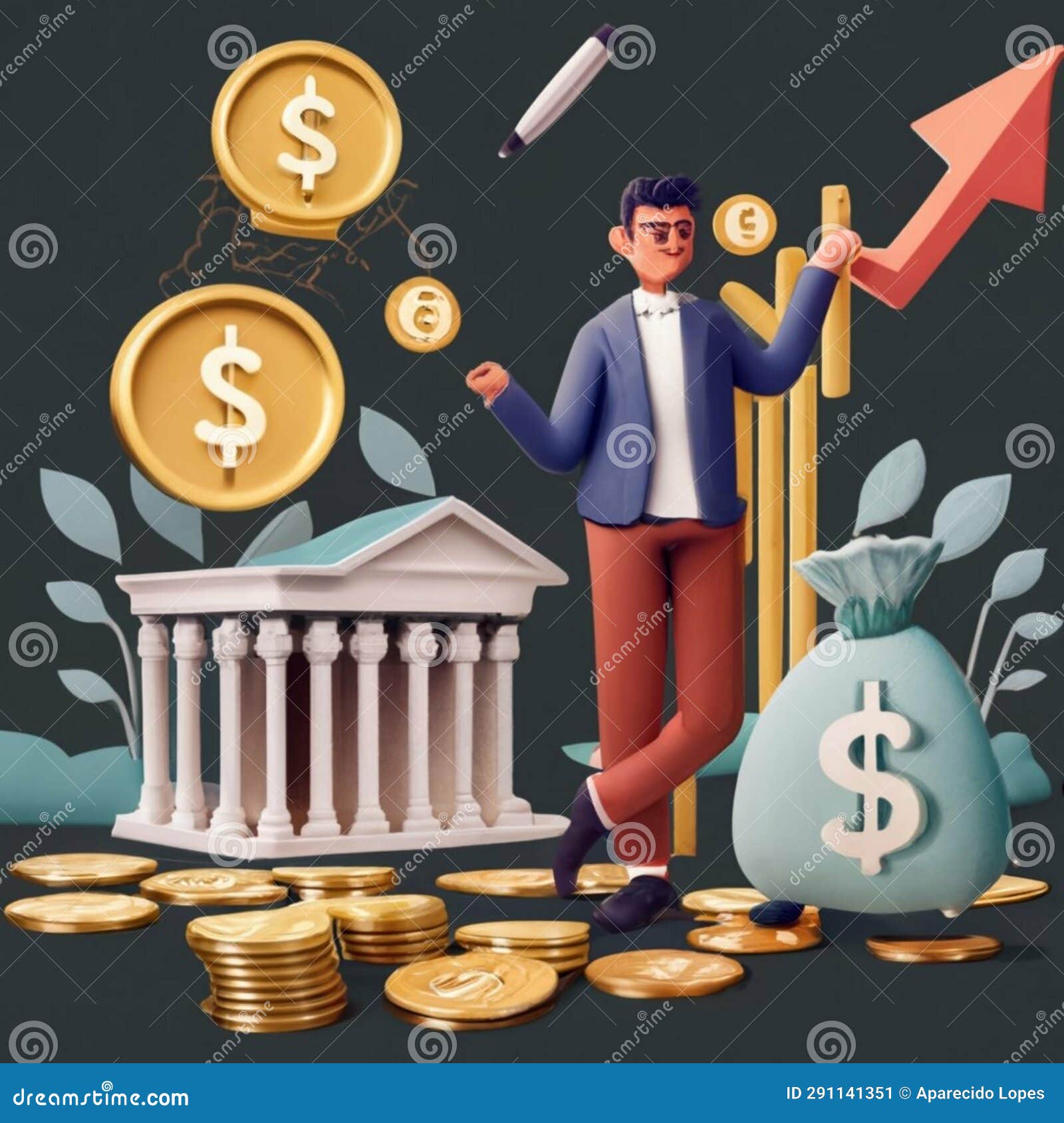 Businessman with Money,generated by Artificial Intelligence Stock ...