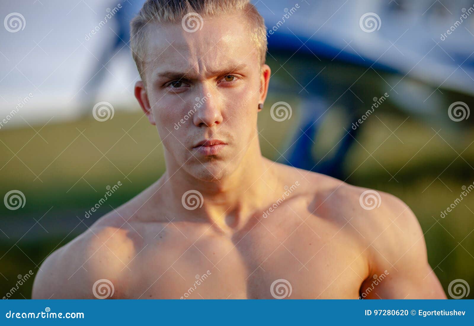 A Guy is Standing by the Plane. Stock Photo - Image of healthy, fitness ...