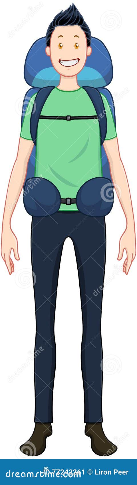 Boy Travel With Backpack As Verb Study With Little Kid Demonstrating ...