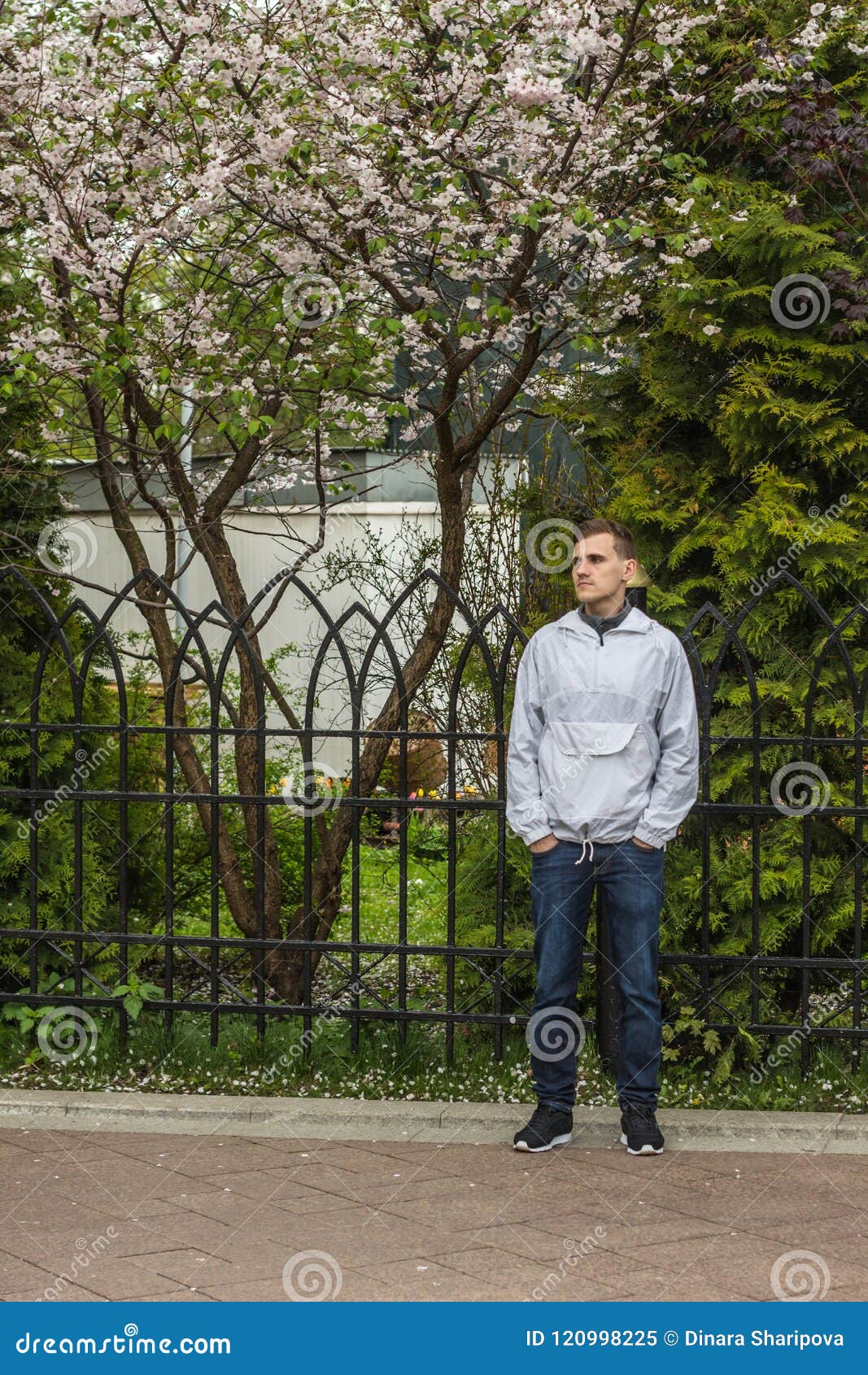The Guy is Standing, Waiting on the Street Stock Image - Image of ...