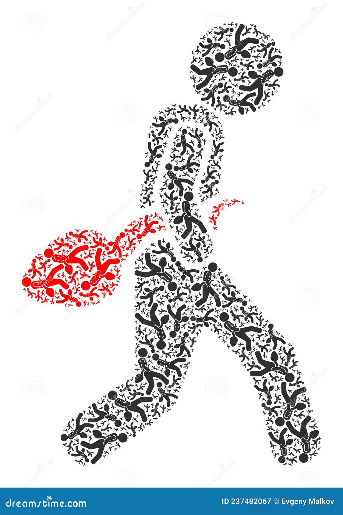 Guy Steal Sperm Fractal Icon Collage Of Self Items Stock Vector