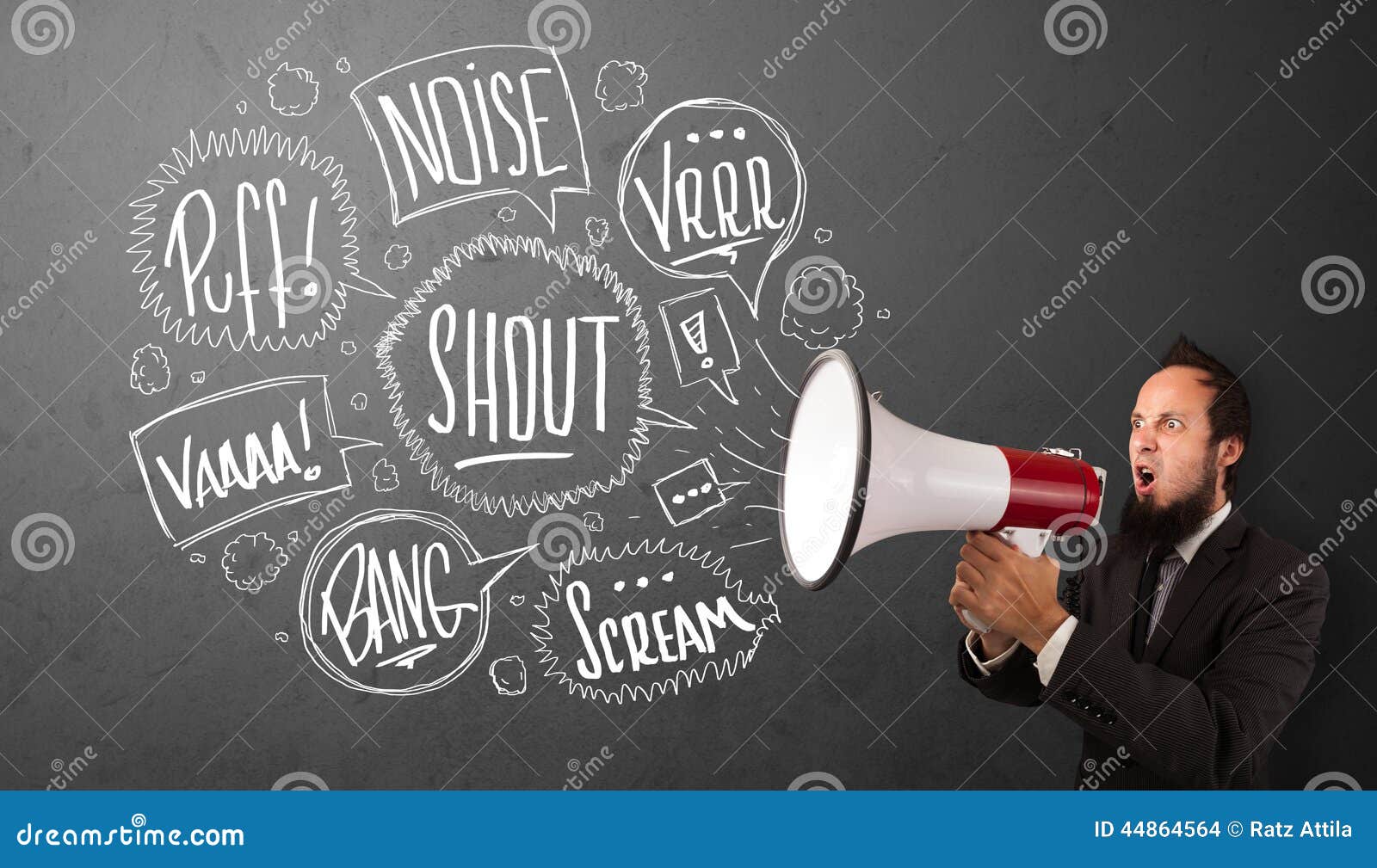 Yelling Speech Bubble Outline Icon. Clipart Image Vector Illustration ...