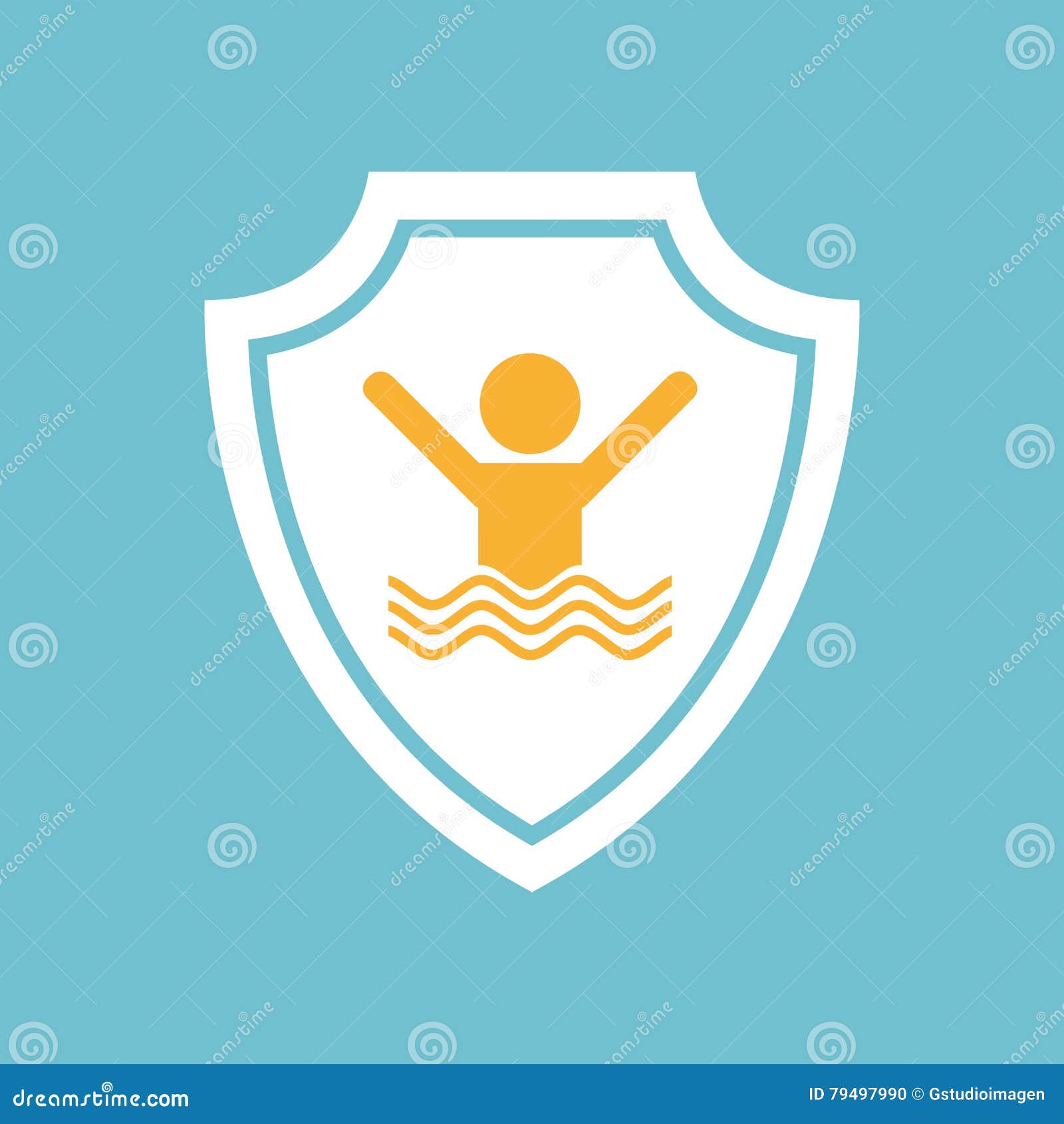 Guy swimming icon stock illustration. Illustration of digitally - 79497990