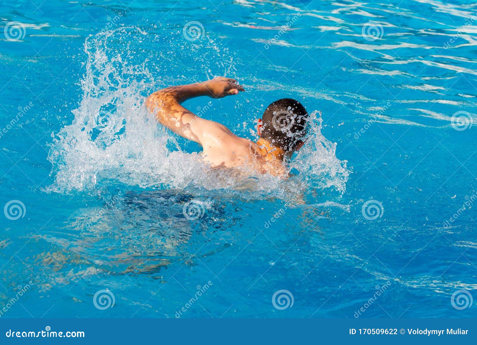 The Guy Swims in the Pool. Rest at the Resort_ Editorial Photography ...