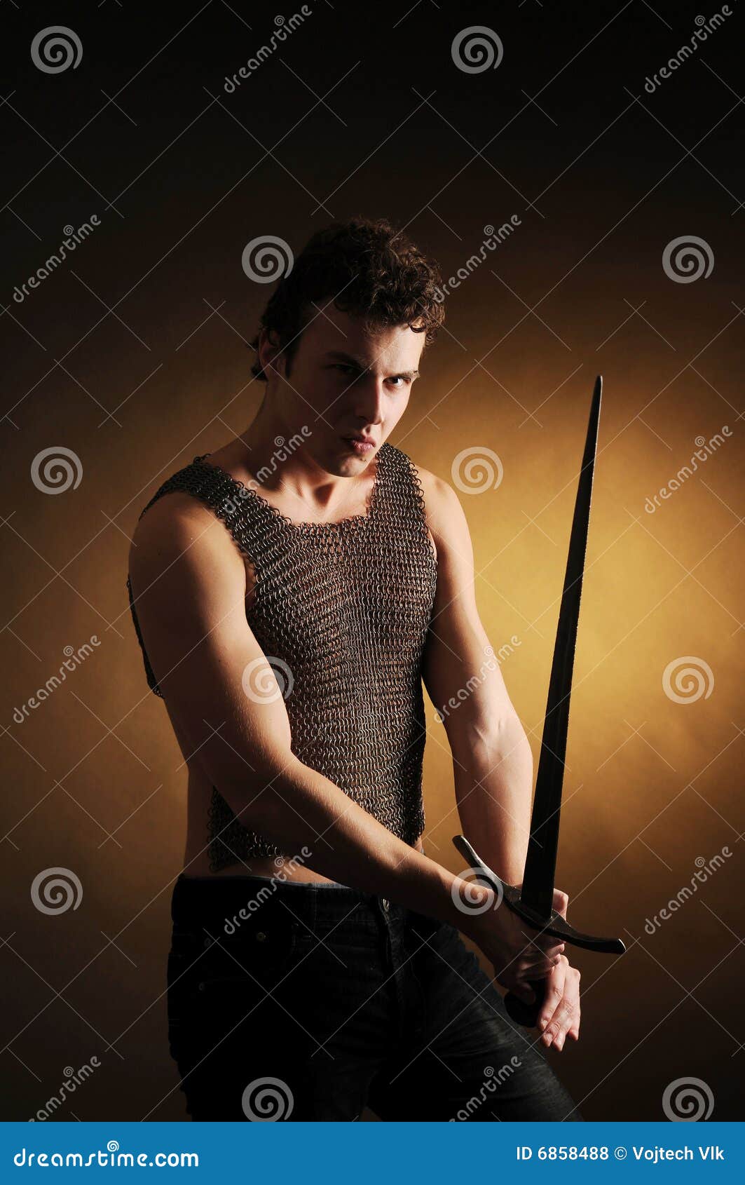 Guy with a sword stock photo. Image of attractive, weapon - 6858488