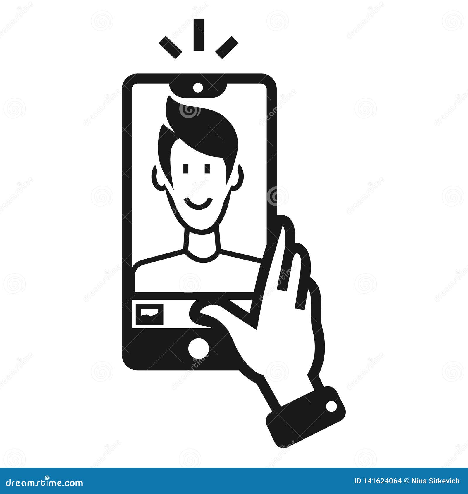 Guy Takes a Selfie Icon, Simple Style Stock Vector - Illustration of ...