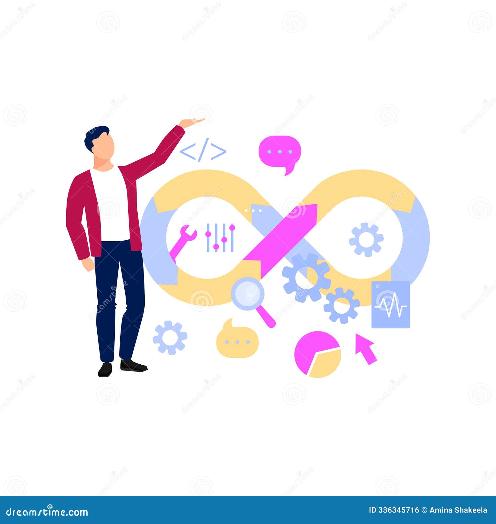 DevOps Symbol Flat Vector Illustration Isolated On Background. Software ...