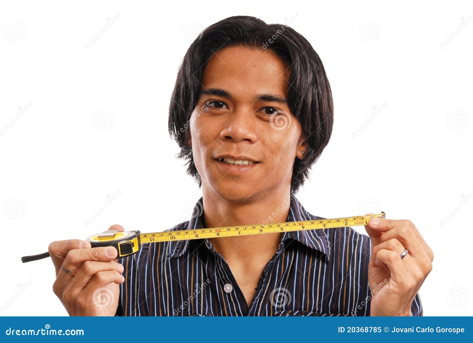 Guy with a Tape Measure stock image. Image of measurement - 20368785