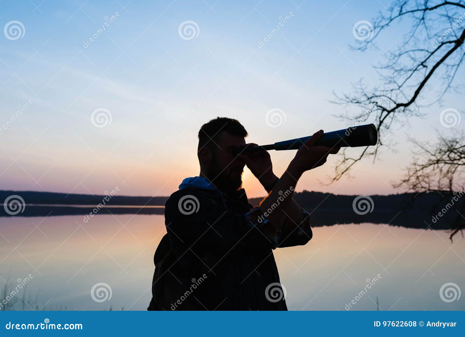 A Guy with a Telescope for Nature... Stock Photo - Image of asia ...