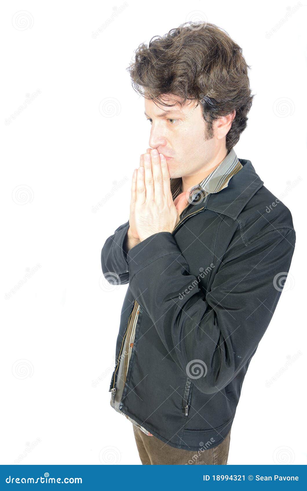 Guy Thinking stock image. Image of expression, brown - 18994321