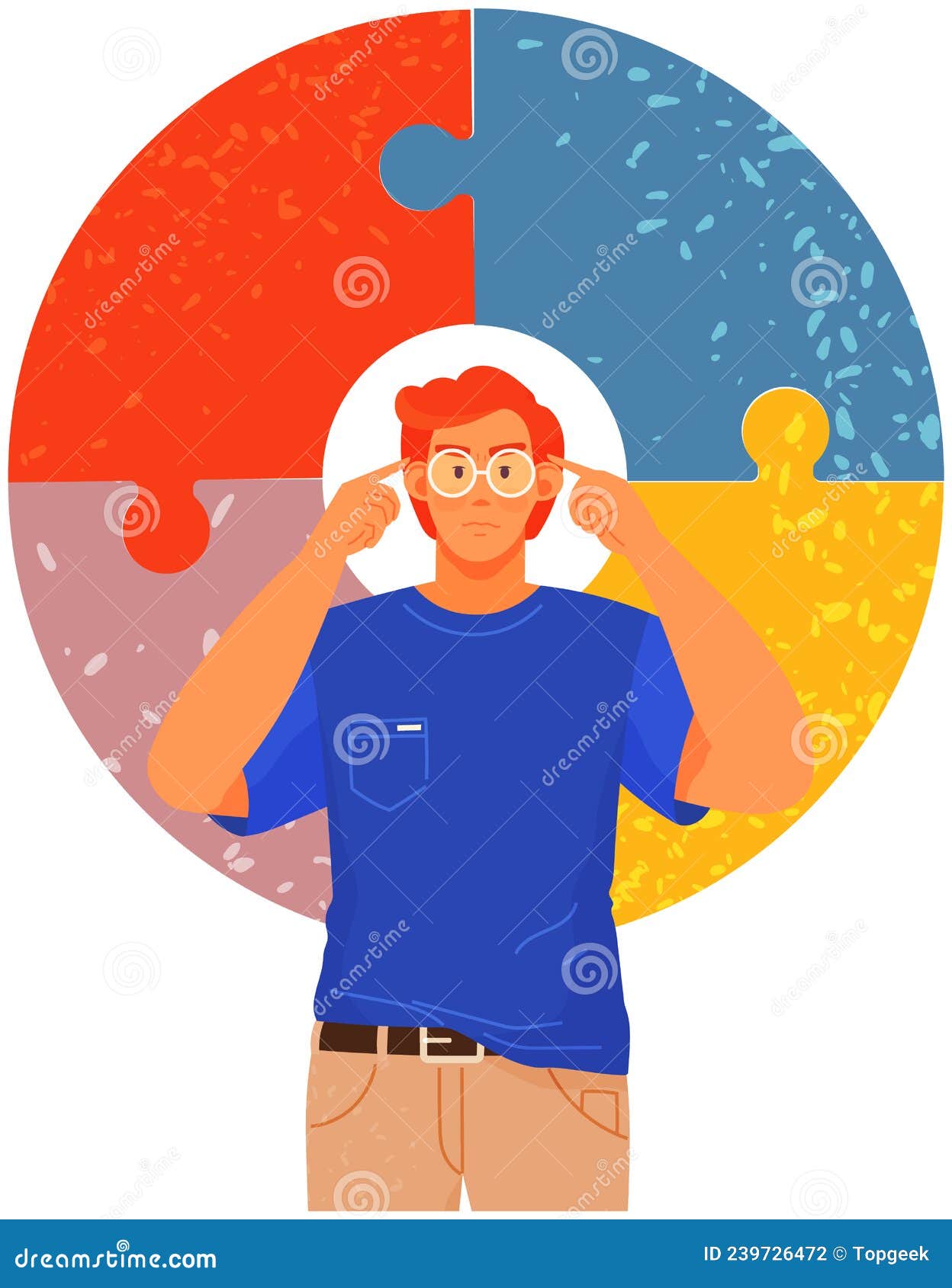 New Mindset Puzzle Pieces Illustration | CartoonDealer.com #48878997