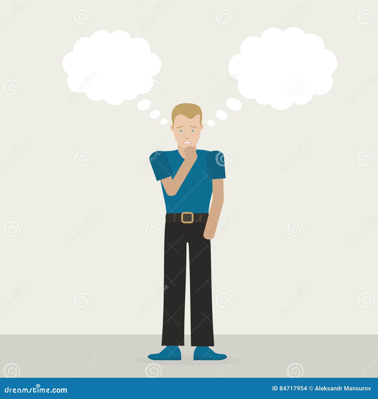 Guy thinks stock vector. Illustration of employment, suit - 84717954