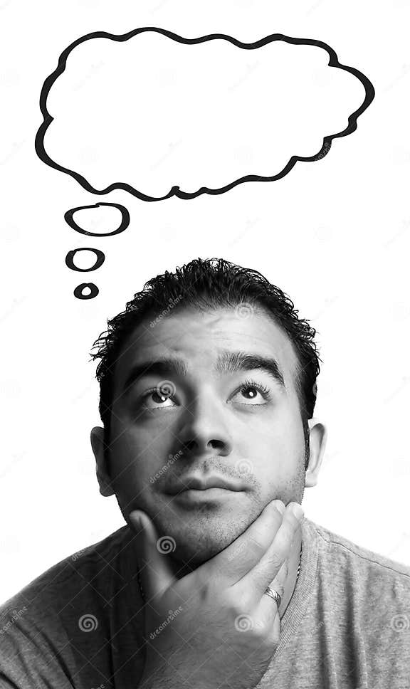 Guy with Thought Bubble stock image. Image of contemplative - 16299915