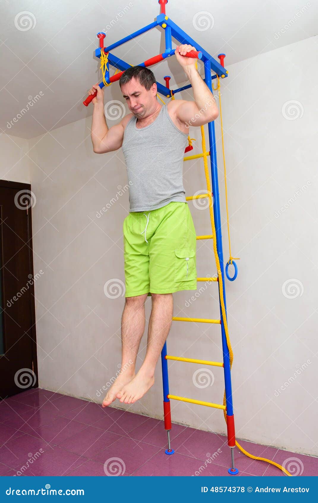 Guy To Catch Up on the Bar Wide Grip Stock Photo - Image of catch ...