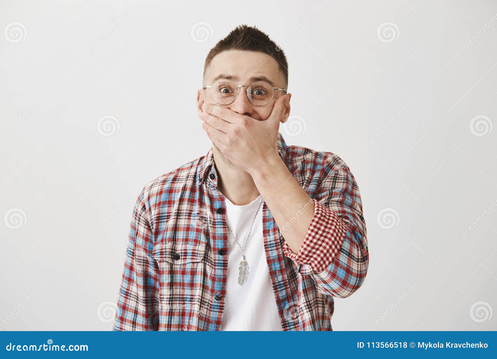 Guy Tries To Hold Laugh On Important Meeting Portrait Of Attractive