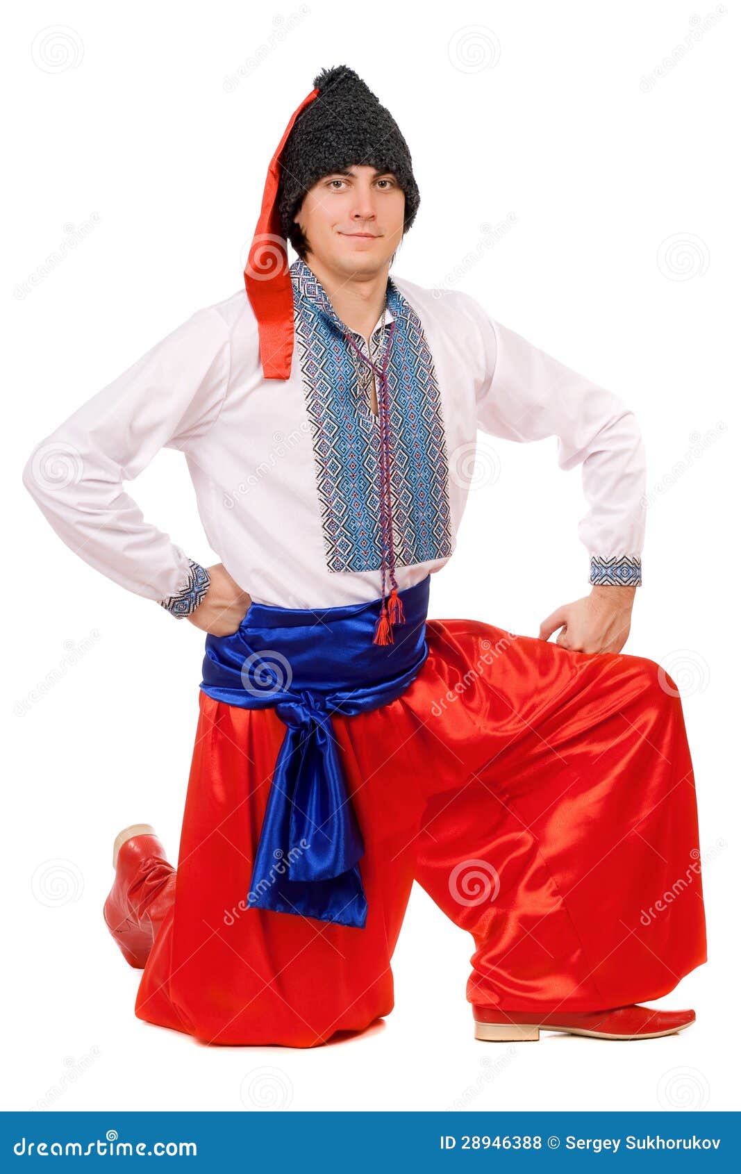 Guy in the Ukrainian National Costume. Isolated Stock Photo - Image of ...