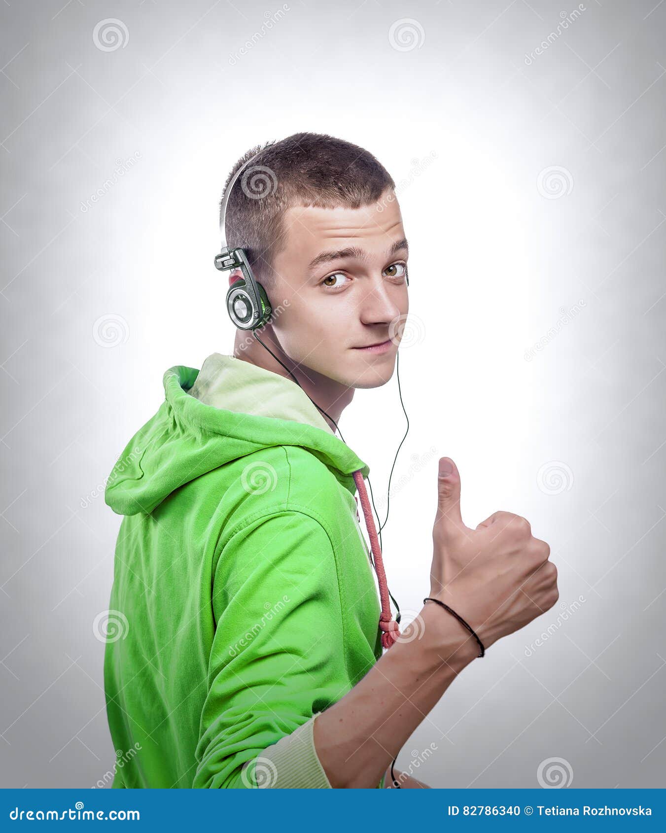 Guy Using Phone with Headphones Stock Photo - Image of entertainment ...