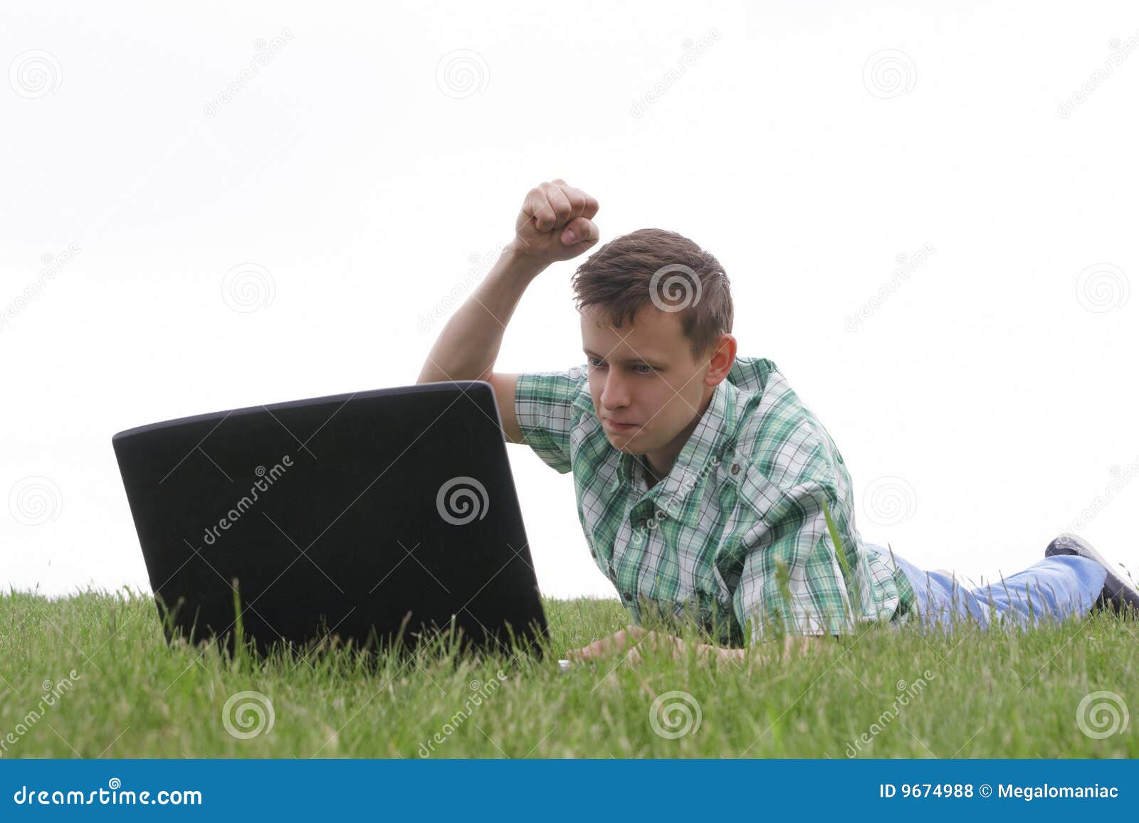 Guy vs. laptop stock photo. Image of blue, laptop, people - 9674988