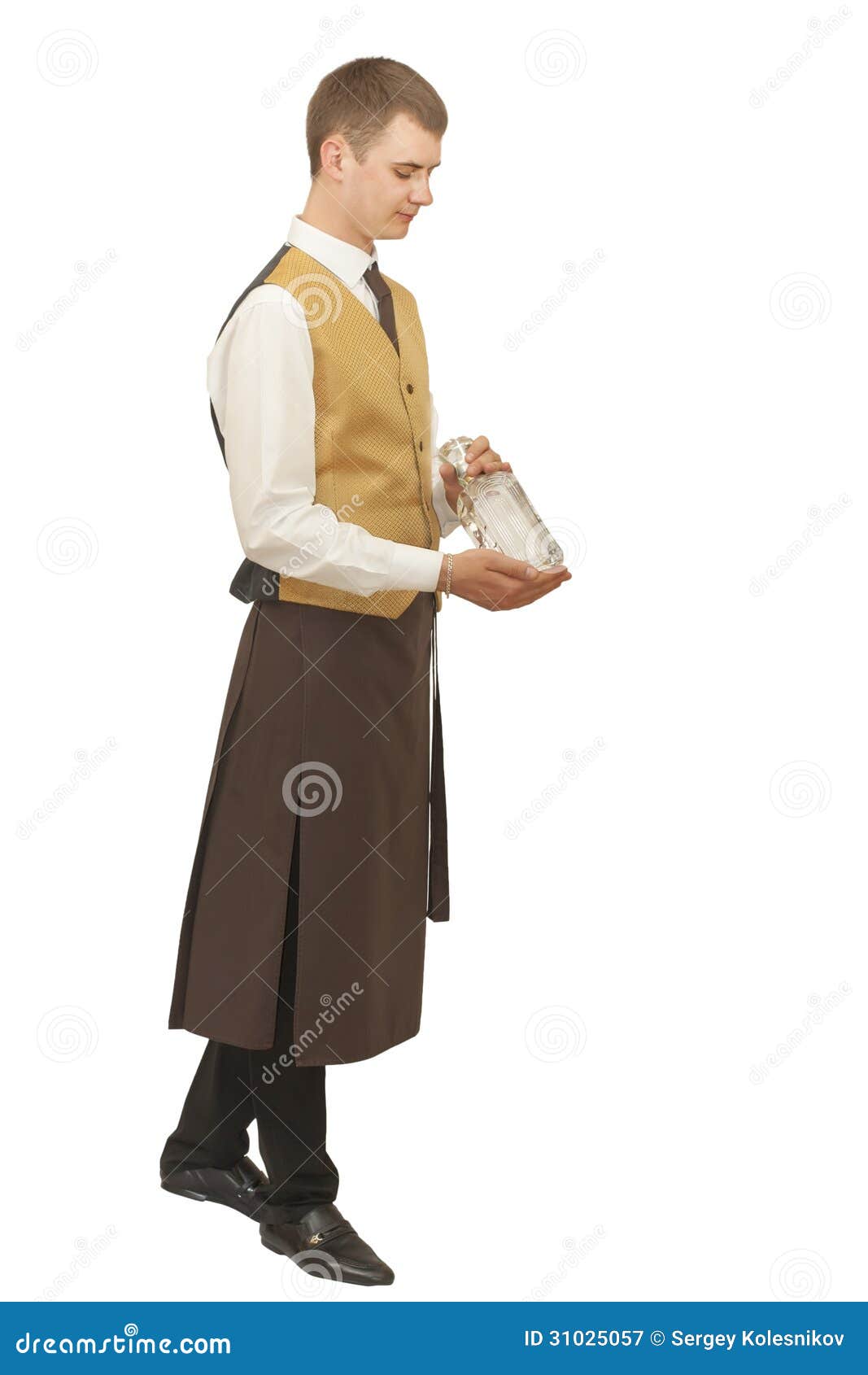 Guy Waiter with a Bottle of Vodka Stock Image - Image of vodka, bottle ...