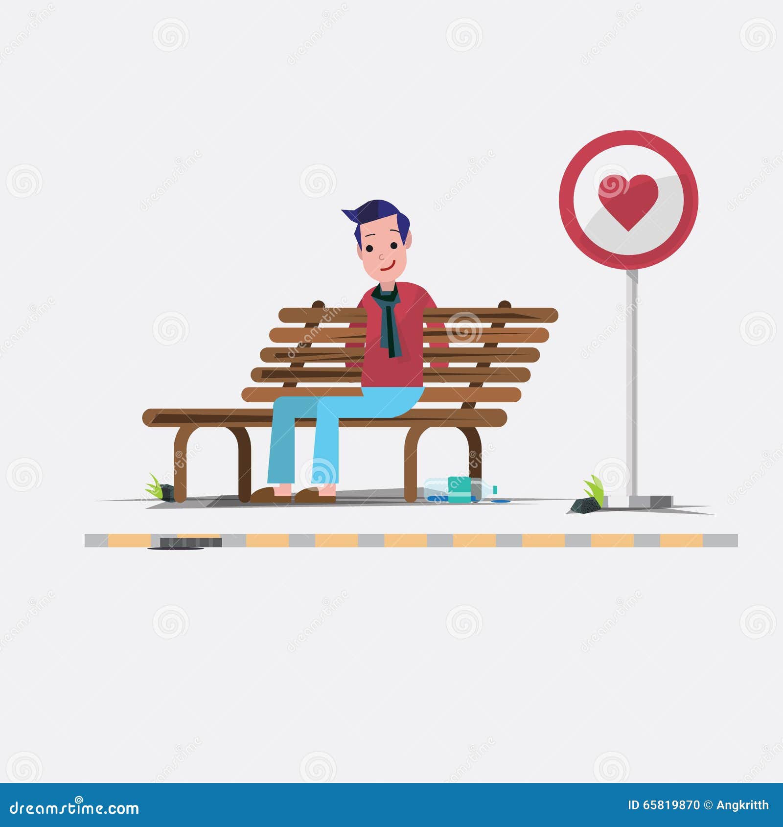 Guy are waiting for love - stock illustration. Illustration of mete ...