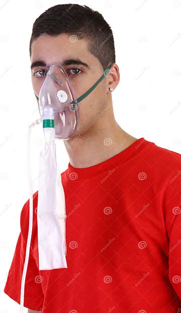 Guy wearing an oxygen mask stock photo. Image of care - 22112650