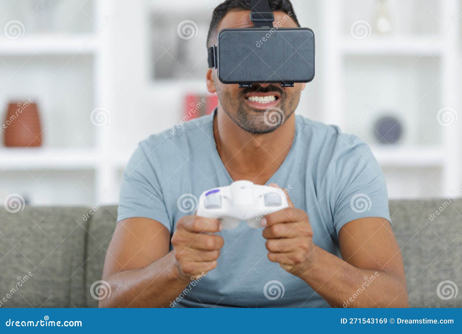 Guy wearing virtual mask stock image. Image of time - 271543169