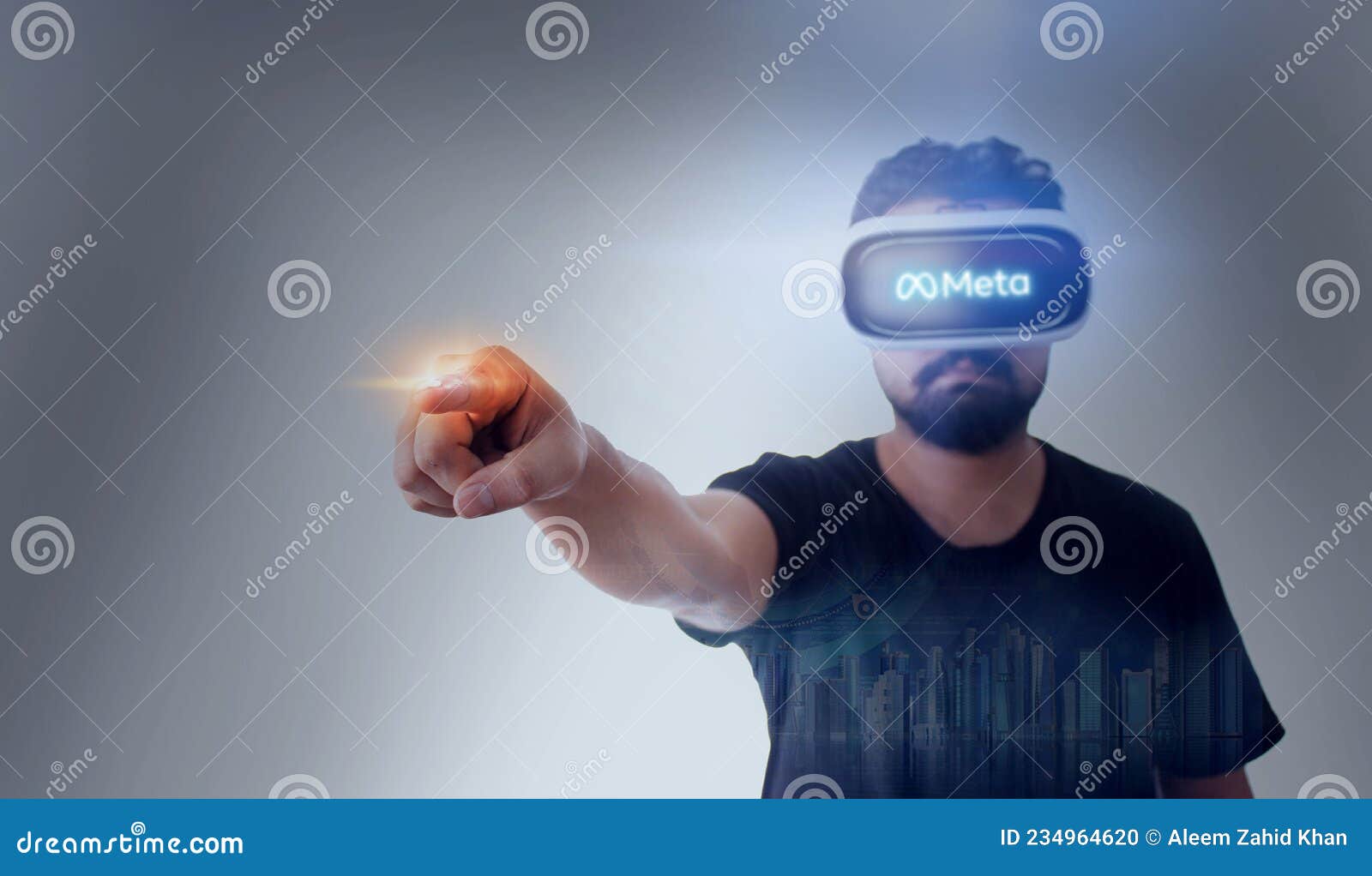 Guy Wearing Virtual Reality Goggles Inside a Metaverse Editorial Image ...