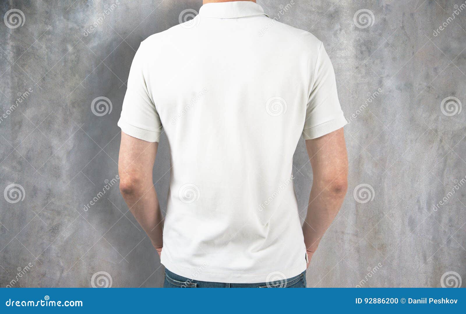 Guy Wearing White Shirt Back Stock Photo - Image of apparel, design ...