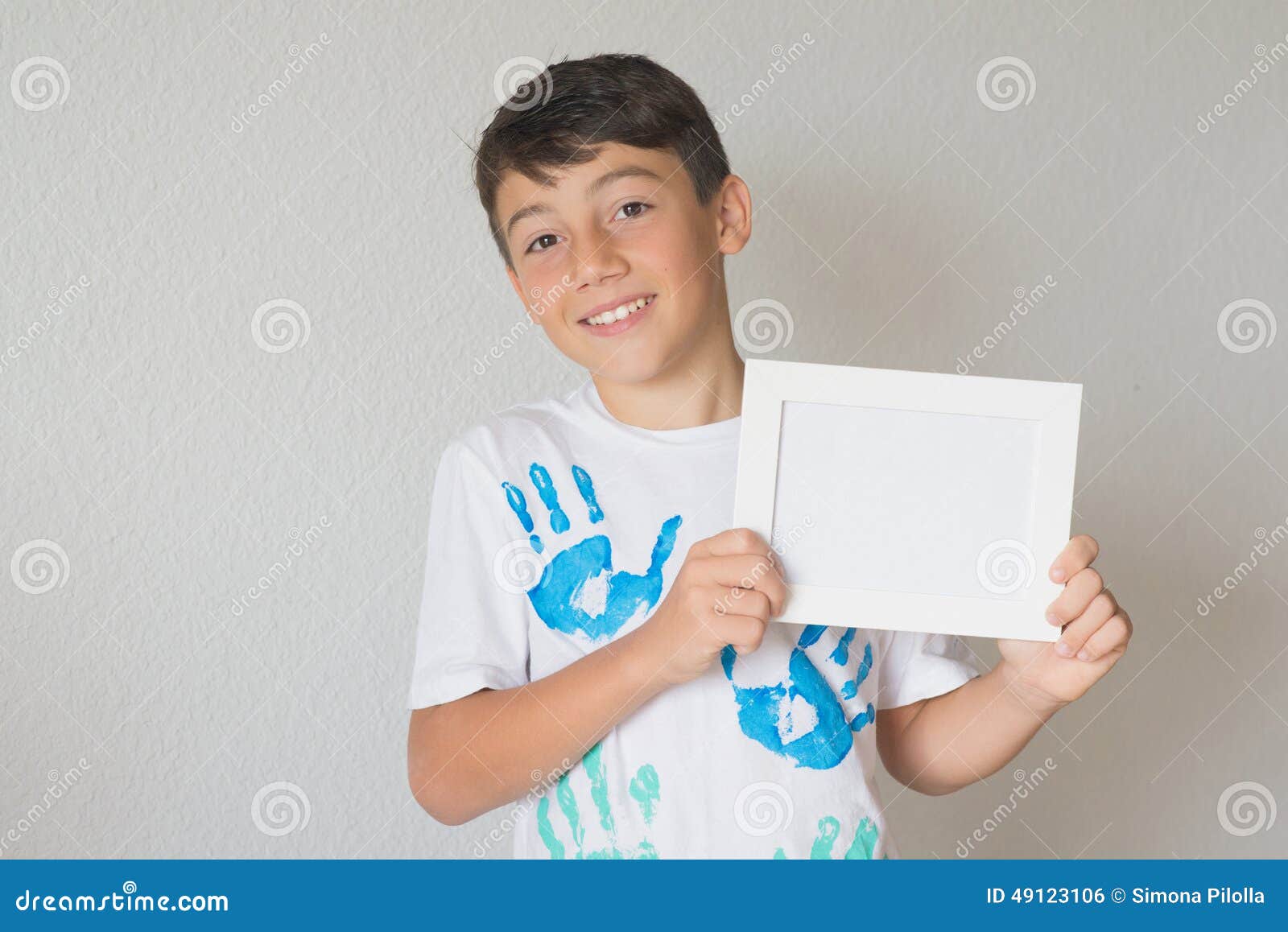 Guy with a white paper stock photo. Image of isolated - 49123106