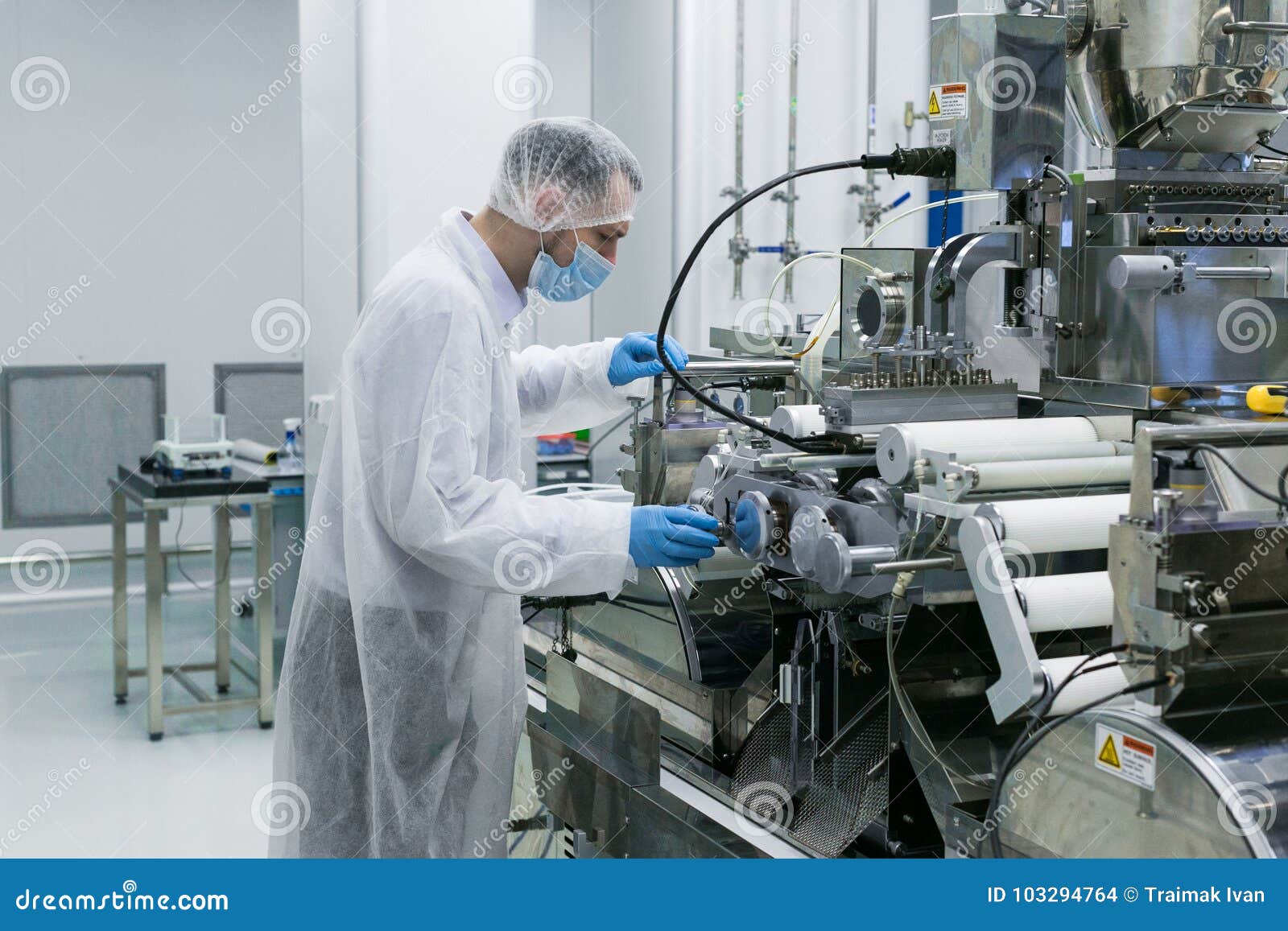 Factory Worker is Configuring the Machine Stock Photo - Image of ...