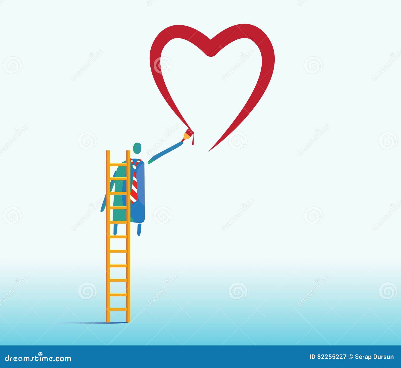 The Guy Who Drew a Heart stock illustration. Illustration of decoration ...