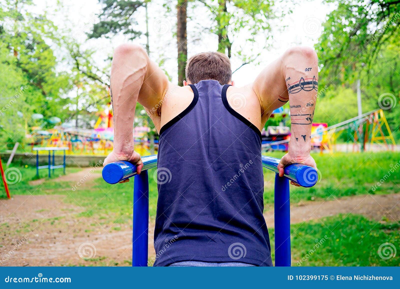 Guy working out outside stock image. Image of athlete - 102399175