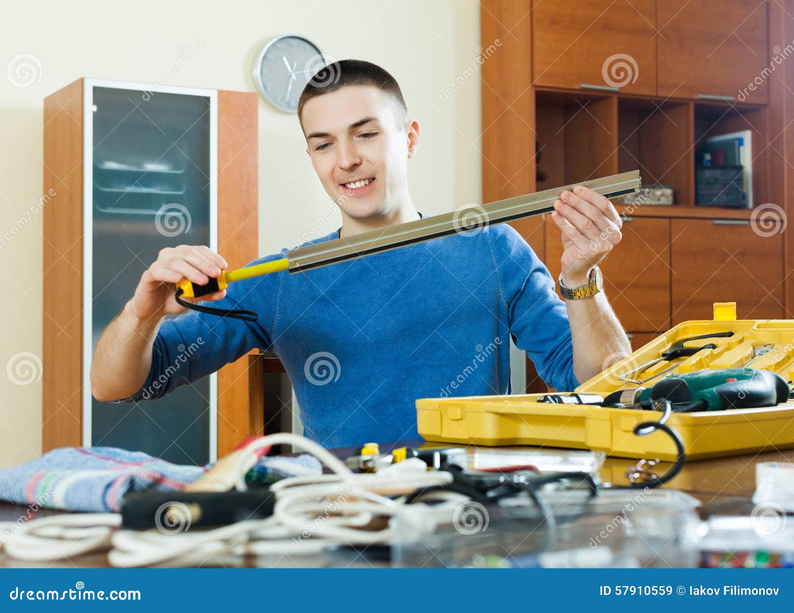 Guy with working tools stock image. Image of portrait - 57910559
