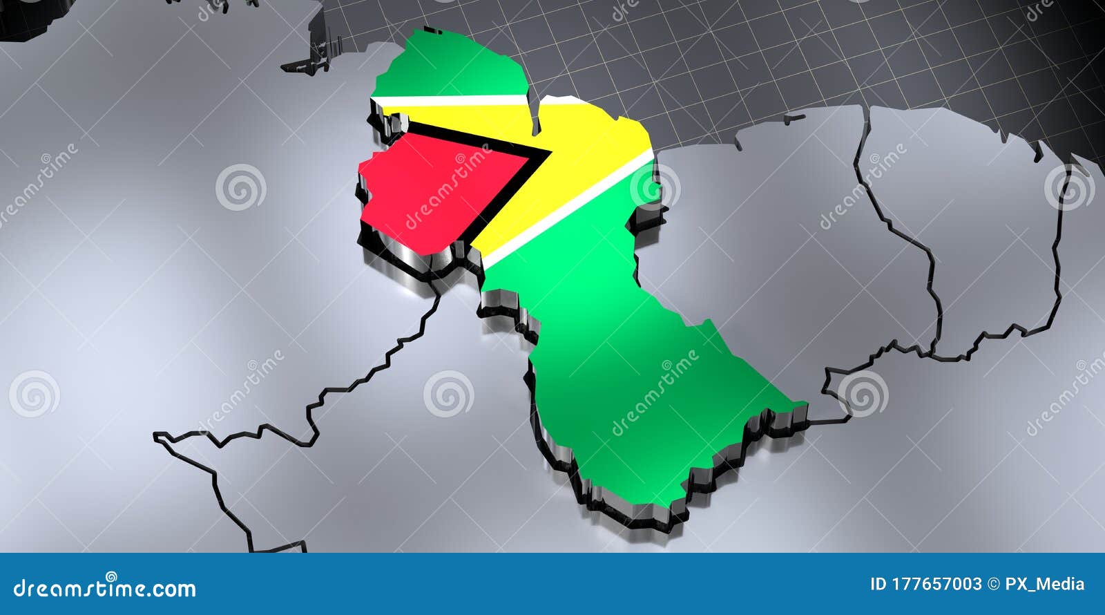 Guyana - borders and flag stock illustration. Illustration of south ...