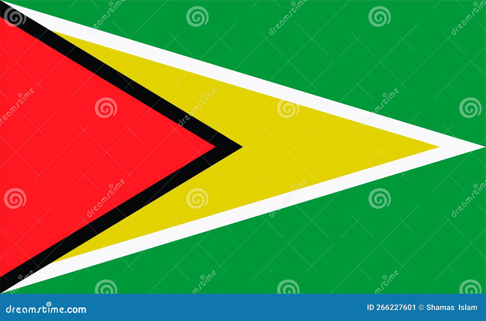 Guyana Flag Design Vector stock vector. Illustration of patriot - 266227601