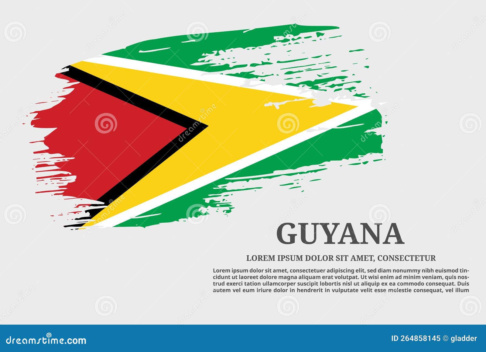 Guyana Brush Stroke Flag Vector Background. Hand Drawn Grunge Style ...
