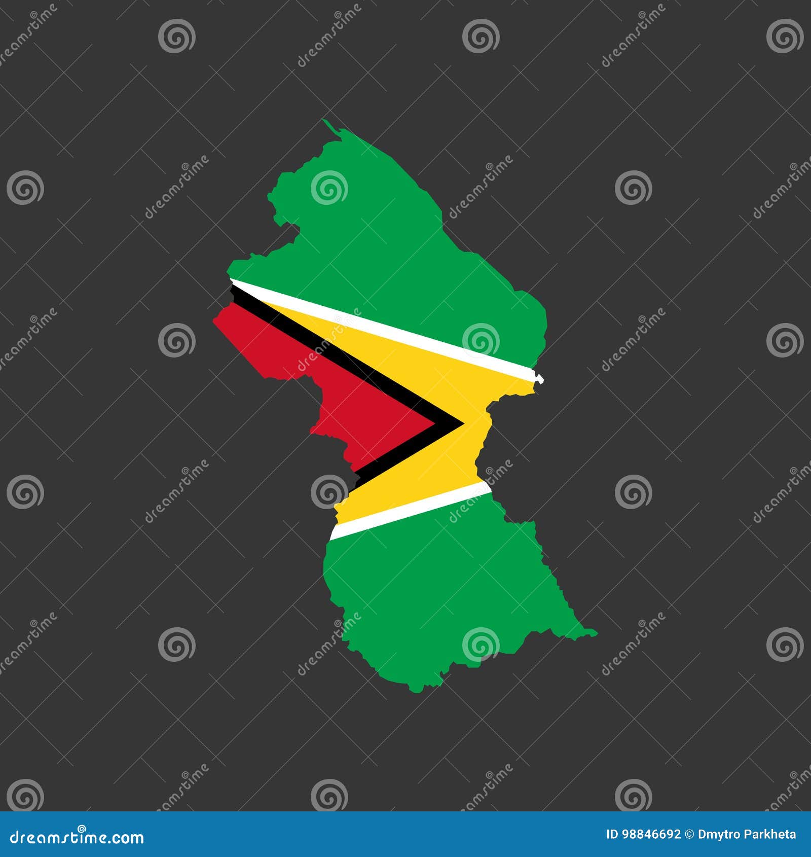 Guyana flag and map stock vector. Illustration of navigation - 98846692