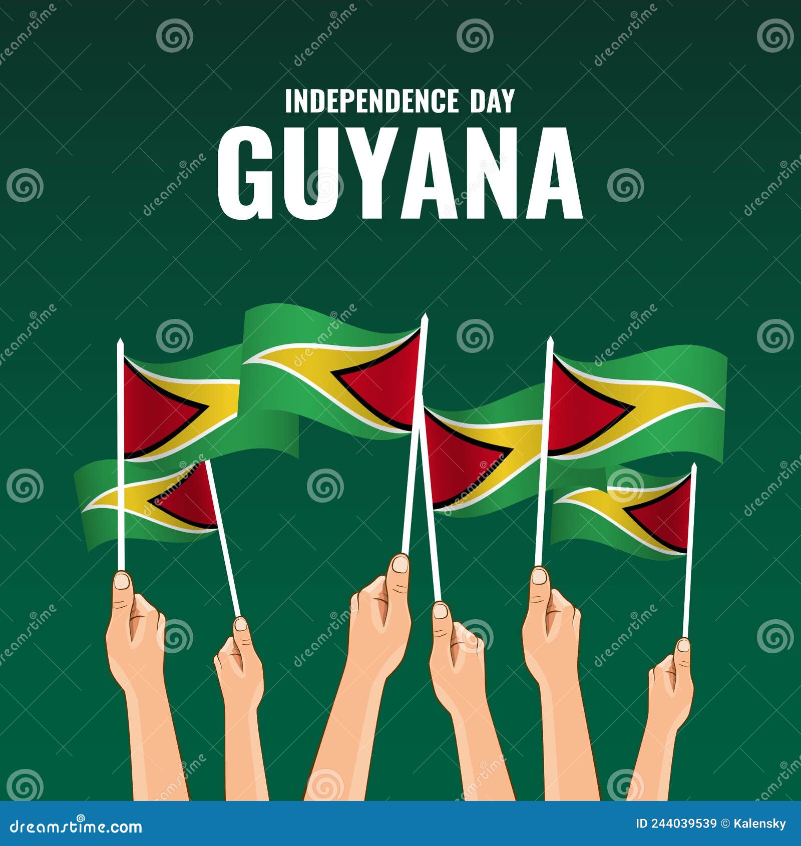 Guyana Independence Day stock vector. Illustration of poster - 244039539