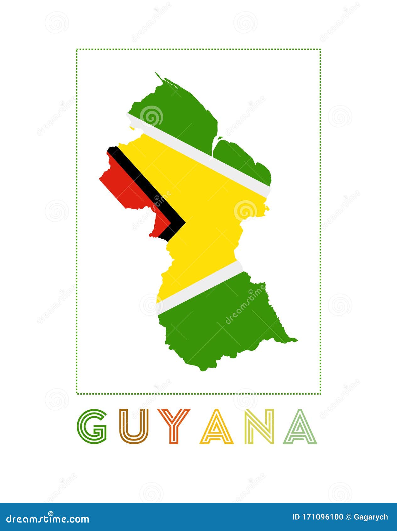 Guyana Logo. Map of Guyana with Country Name and. Stock Vector ...
