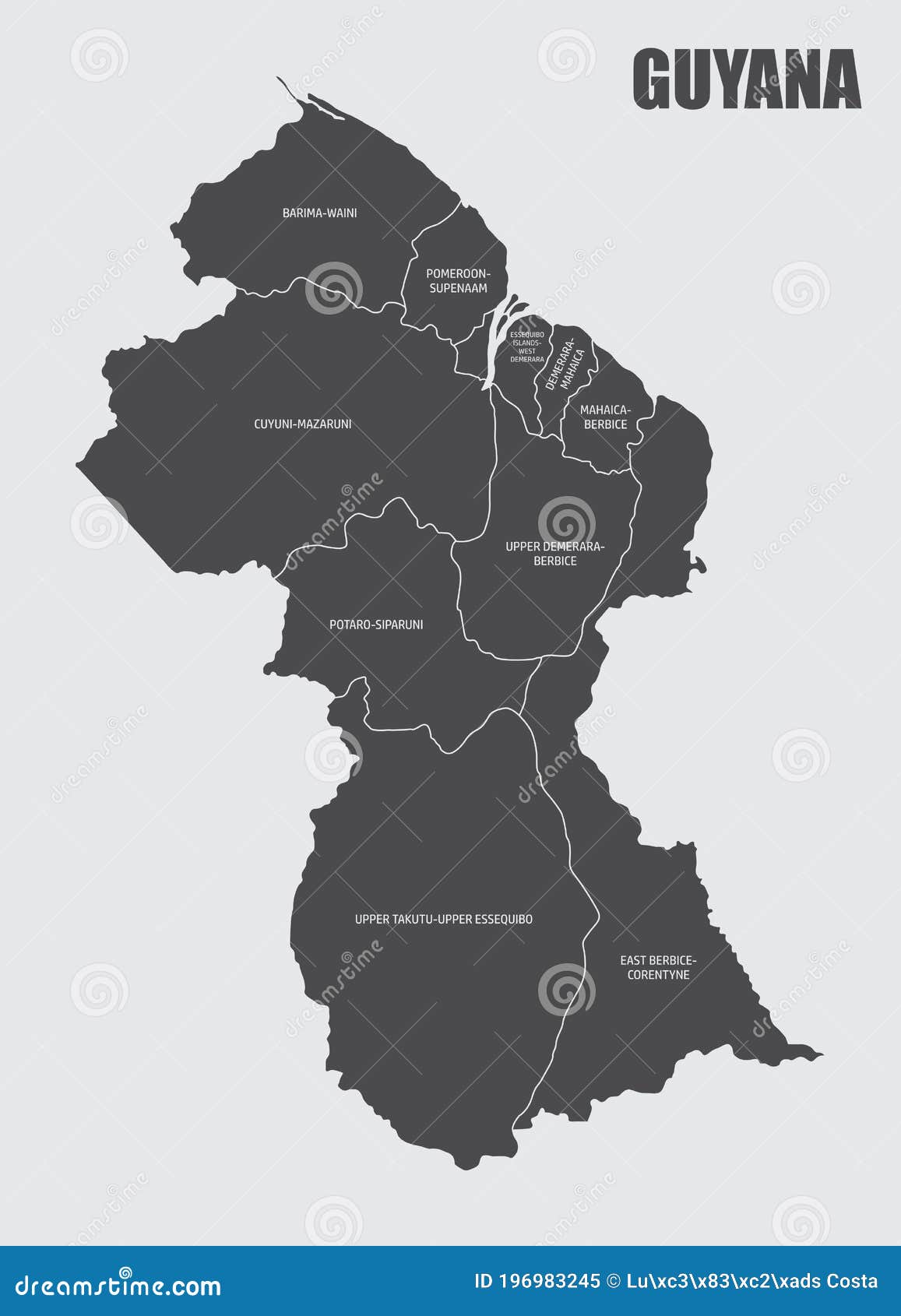 Guyana Regions Maps Royalty-Free Stock Photo | CartoonDealer.com #196983375