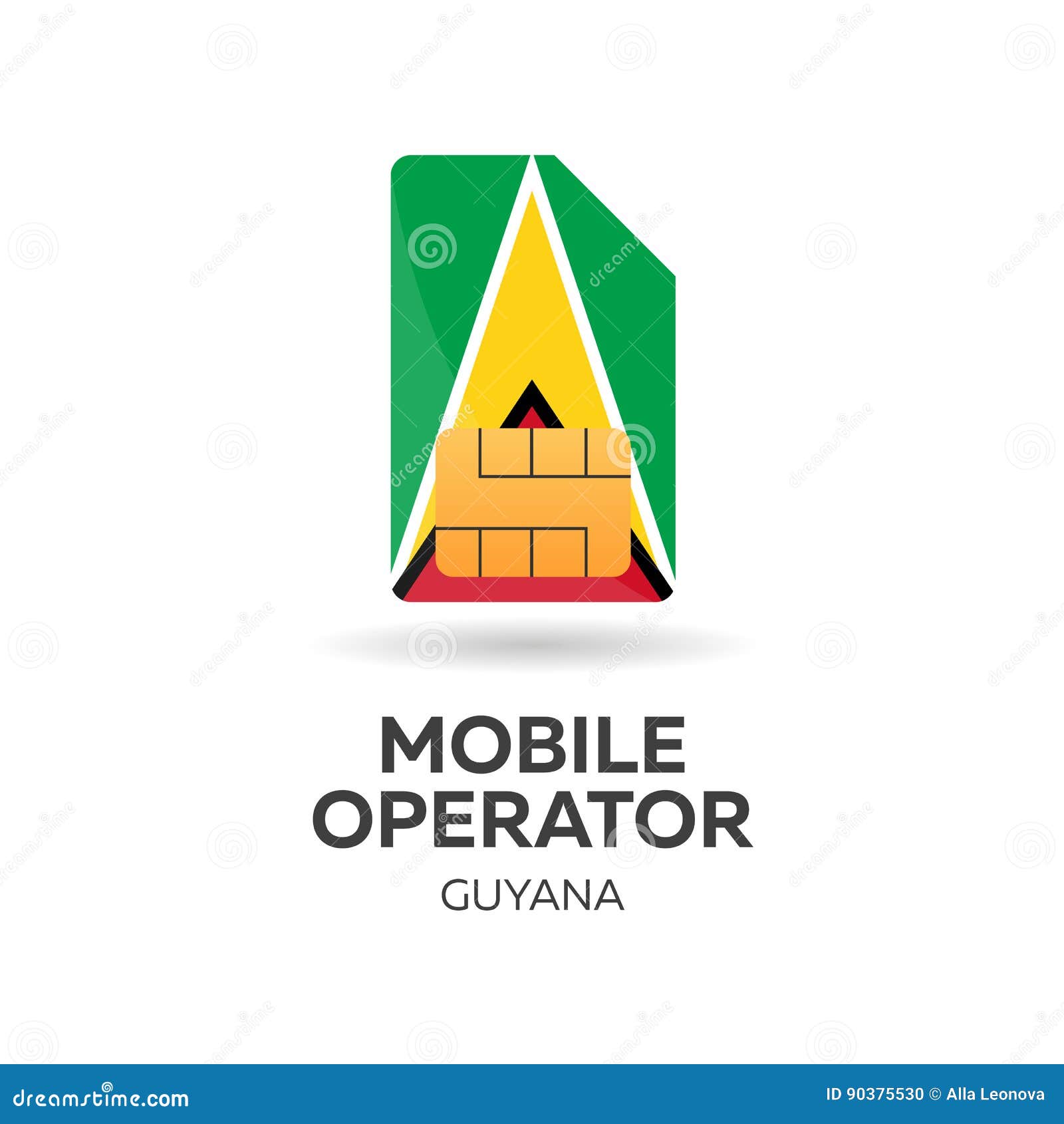 Guyana Mobile Operator. SIM Card with Flag. Vector Illustration. Stock ...