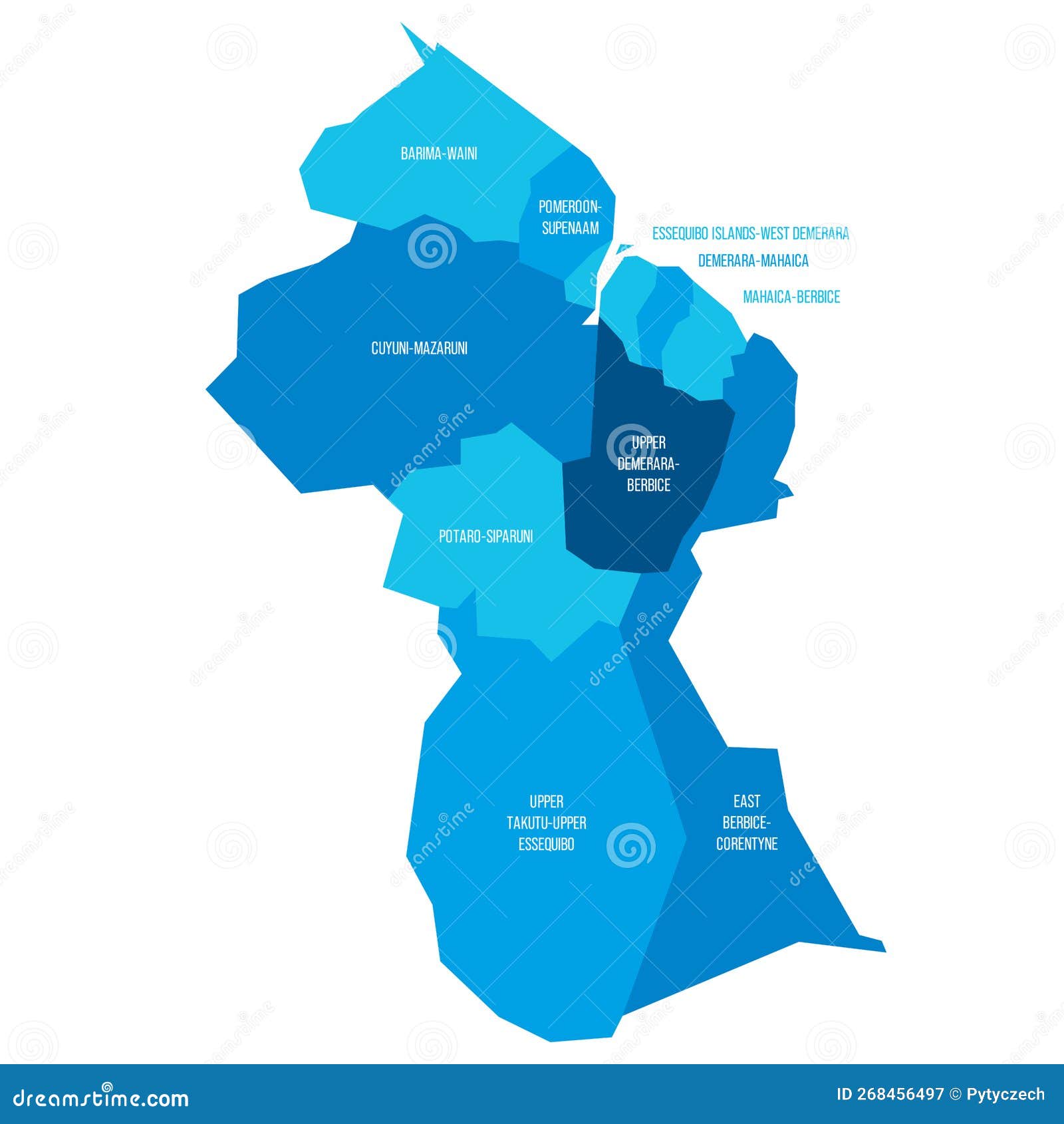 Guyana Political Map Cartoon Vector | CartoonDealer.com #102716011