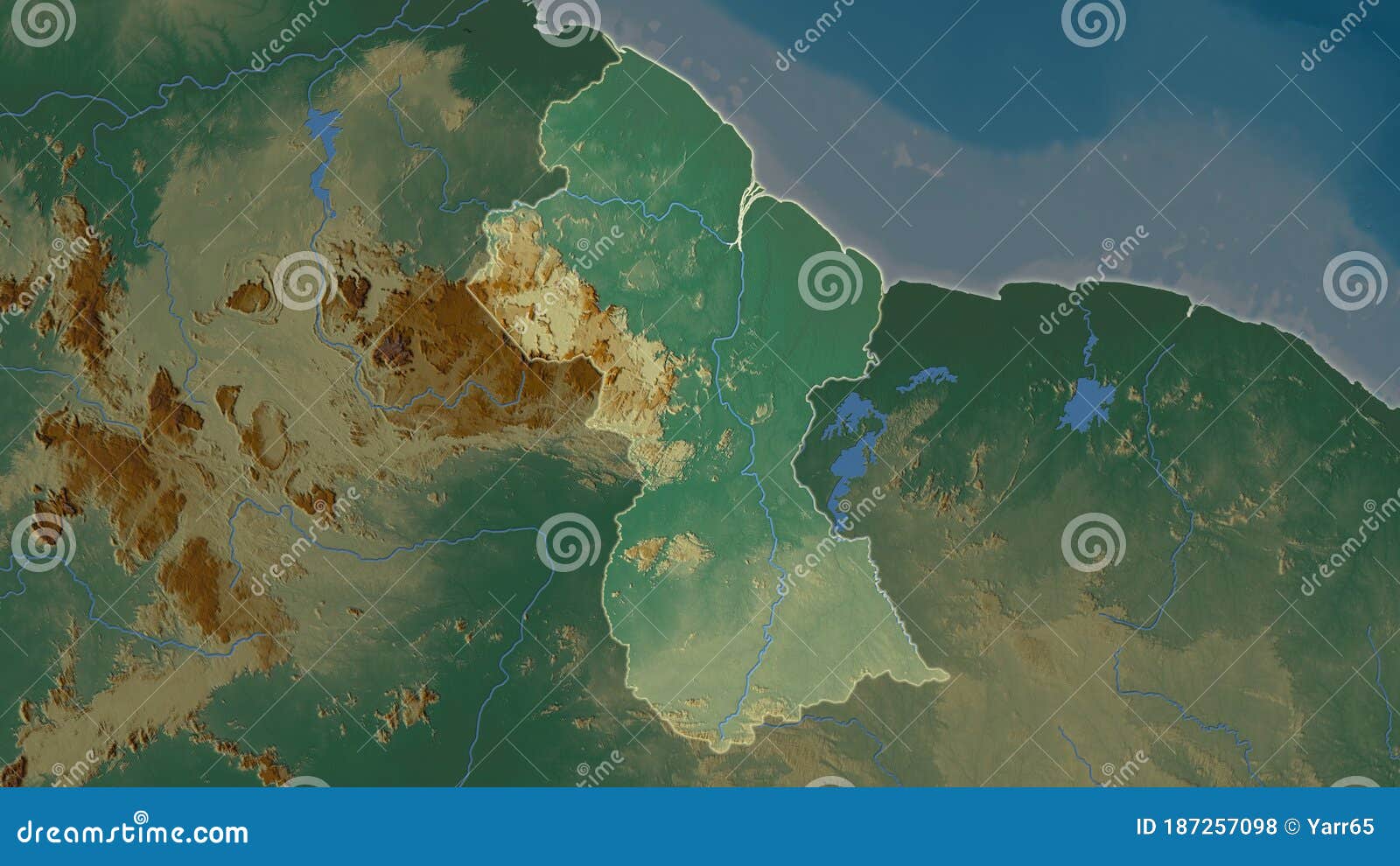 Guyana - Relief. Composition Stock Illustration - Illustration of earth ...