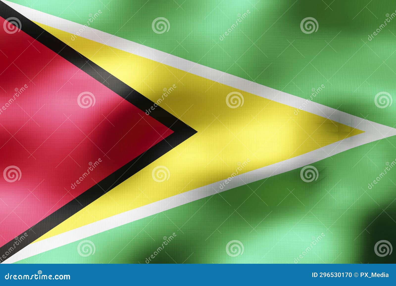Guyana - Textile Flag - 3d Illustration Stock Illustration ...