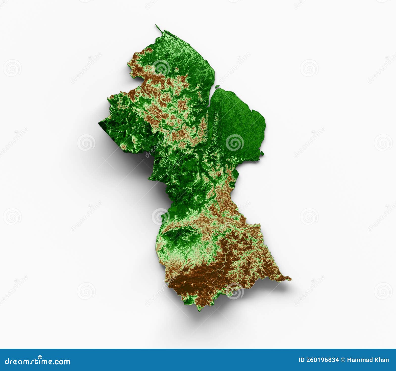 Guyana Topographic Map 3d Realistic Map Color 3d Illustration Stock ...