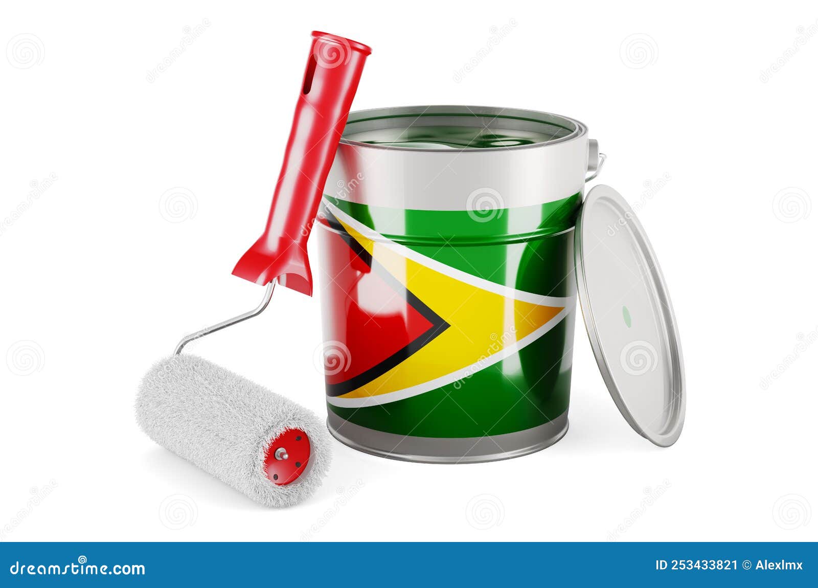 Guyanese Flag Isolated On White Banner Royalty-Free Stock Photo ...