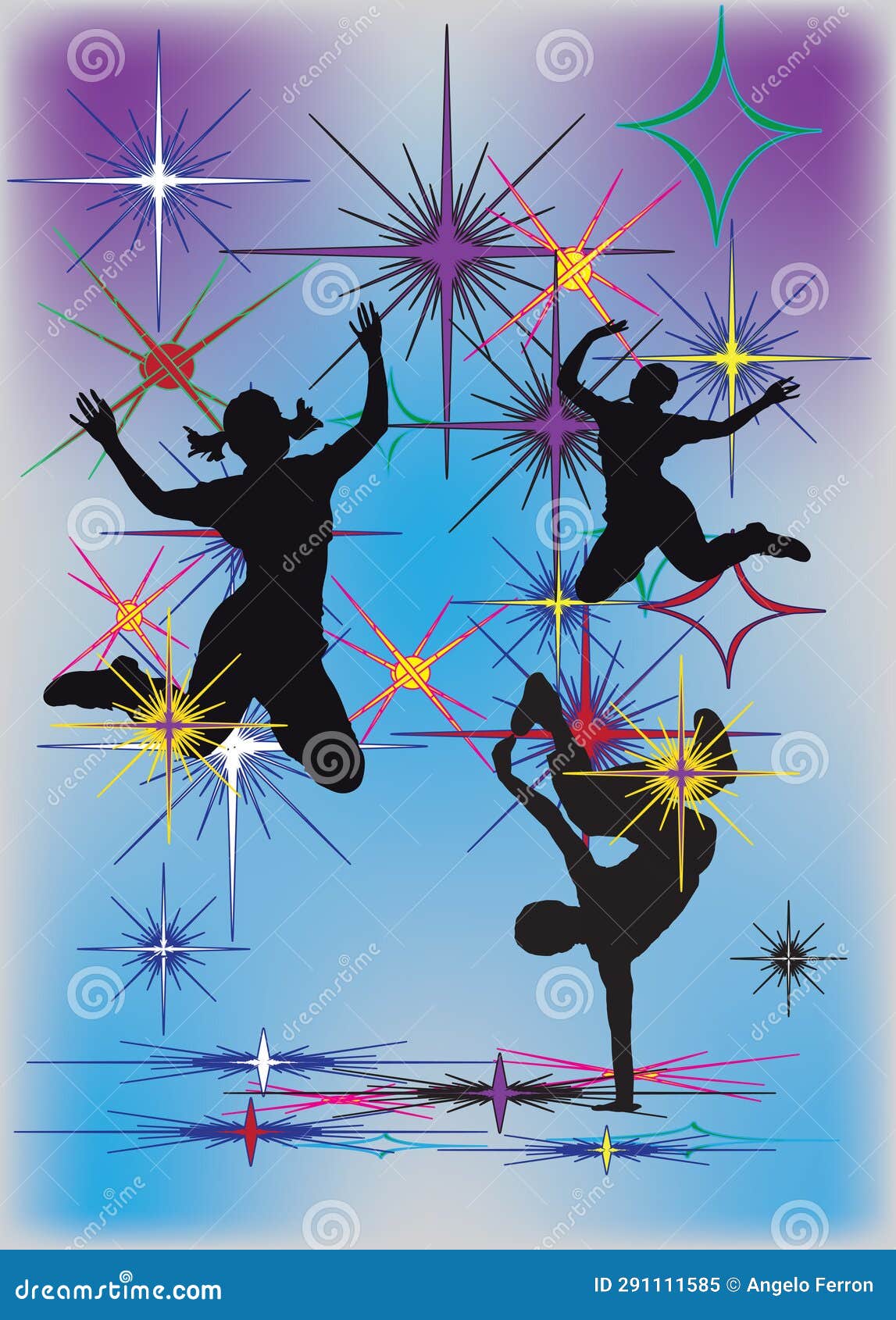 Guys Dancing in the Disco with Lights and Shadows- Stock Vector ...