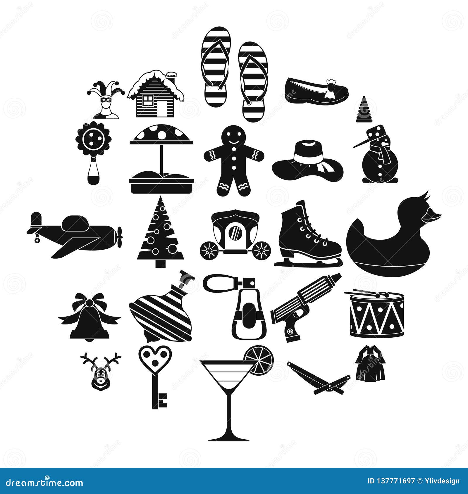 Guys Icons Set, Simple Style Stock Vector - Illustration of group ...